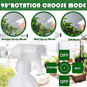 Bynccea Empty Clear Plastic Spray Bottles 13.5oz/400ml Adjustable Nozzle Mist/Stream Water Spray Bottle Heavy Duty Spraying Bottles Plant Mister Spray Bottle for Cleaning Solutions, Plants, Hair