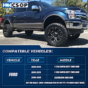 HHCSOP 2" Rear Lift Block Kits Compatible with 1999-2020 Ford F250/F350 Super Duty 2WD 4WD | 2000-2005 Ford Excursion 2WD 4WD, 2 inch Rear leveling Kit with 15.5" Black U bolts