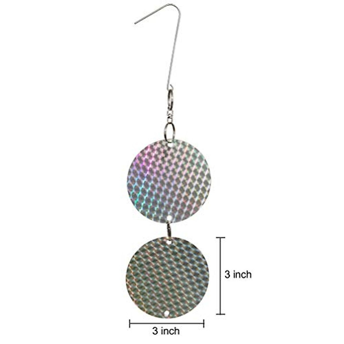 generic 8Pcs Reflective Round Flakelet Bird Proof Tool Reflective Scare Wafer Protective Reflective Hangings Hanging Decor Deterrent Control Device for Woodpeckers Pigeons