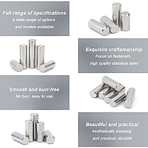 Othim 3.5Mm Dowel Pins, 304 Stainless Steel Dowel Rods Shelf Support Pin Metal Fasten Elements Used on Precise Location, 50 Pcs,Length 16mm