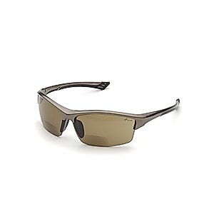Delta Plus - WELRX350BR15 RX-350BR 1.5 Diopter Bifocal Safety Glasses, Metallic Brown Frame/Brown Lens