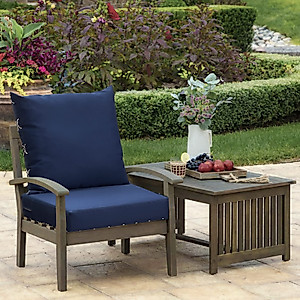 Nigoone Outdoor Cushions Set for Patio Furniture, 24×24 Deep Seat and Back Cushions, Replacement Patio Chair Cushions with All Weather Removable Cover, 2-Piece,Navy Blue