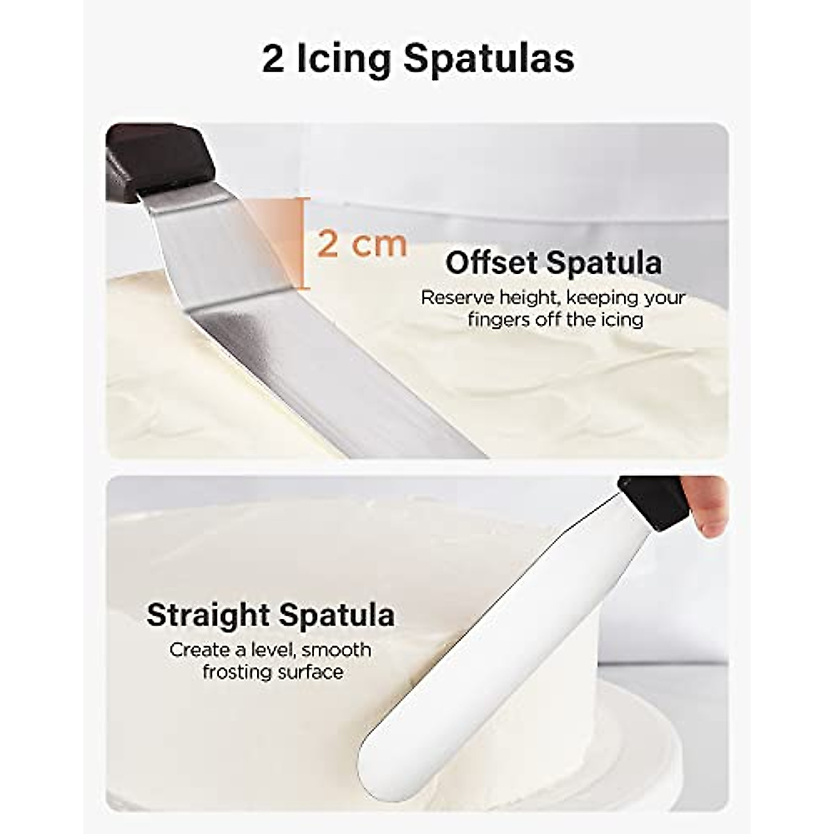 Kootek 144pcs Cake Pan Set with Ebook, Cake Decorating Supplies with 3 Round Nonstick Removable Base Bakeware Springform Pans (4" 7" 9"), Numbered Piping Tips and Other Baking Supplies for Cheesecake