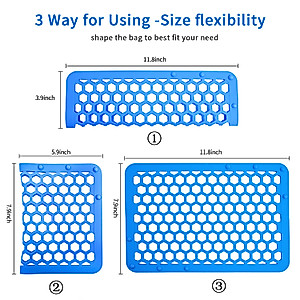 REVEX Silicone Dishwasher Bag,11.8" x 7.9" Dishwasher Basket for Baby Items,Baby Bottle Dishwasher Baskets with Adjustable Sizing for Small Parts,Nipples,Pacifiers and Toy Accessories. (Blue)