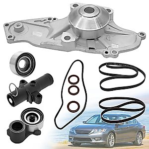 Timing Belt Kit with Water Pump Compatible with Honda, Acura & Saturn Vehicles - Accord, Odyssey, Pilot, TL, RL, MDX, Vue 3.5L, 3.0L, 3.7L #Replaces19200-RDV-J01 TKH002 TCKWP329