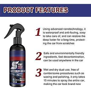 ZMPDJG 2023 New Multi-functional Coating Renewal Agent, Car Coating Agent Spray, 3 in 1 High Protection Quick Car Coating Spray, Plastic Parts Refurbish Agent, Fast-Acting Coating Spray (3Pcs)