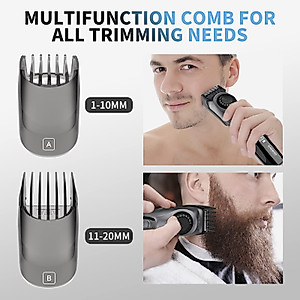 GAERUO Beard Trimmer for Men, Precision Adjustable Trimmer, 38 Length Level Detail Trimmer Hair Clippers, Fast USB Cordless Rechargeable Mens Trimmer Grooming Kit for Body Face Mustache Hair