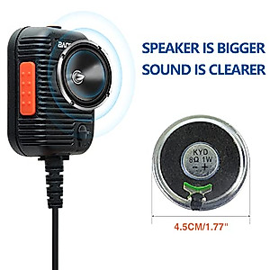 Baofeng Walkie Talkie Handheld Military Grade AR-152 Volume Adjustable Speaker Mic, Shoulder Microphone for BaoFeng AR-152 UV-5R BF-F8HP UV-S9 Plus UV-82HP BF-888S Two Way Radio Popular Accessories
