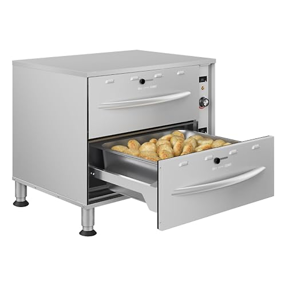 KoolMore Two-Drawer Commercial Free Standing Warming Drawers in Stainless-Steel, UL and NSF Listed (KM-WD-M2)