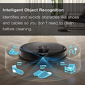 ECOVACS Deebot Ozmo T8 AIVI Robot Vacuum Cleaner & Mop with Auto-Empty Station, Smart Objection Recognition, Advanced Laser Mapping, High Efficiency Filter Ideal for Pet Hair, 3+ Hours of Runtime