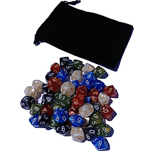 50 10-Sided Dice | 5 Sets of 10 D10