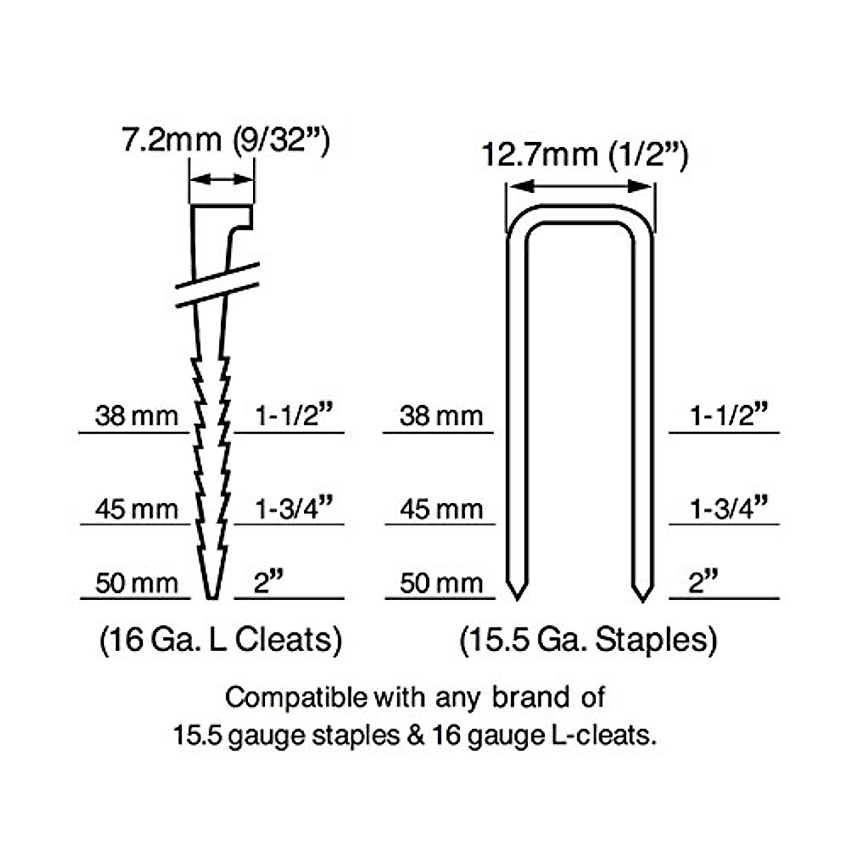 Estwing EFL50Q Pneumatic 2-in-1 15.5-Gauge and 16-Gauge 2" Flooring Nailer and Stapler Ergonomic and Lightweight Nail Gun for Hardwood Flooring with Interchangeable Base Plates, No-Mar Feet and Mallet