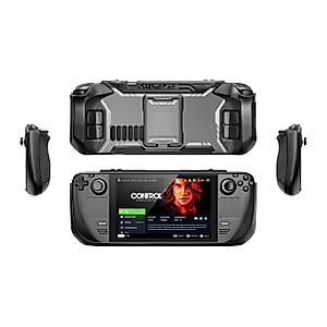 Mumba Blade Series Case for Steam Deck / Steam Deck OLED with Kickstand, TPU Grip Shock Protective Cover Accessories, Heat Dissipation Friendly, Anti-Slip & Anti-Scratch Protector (Black)