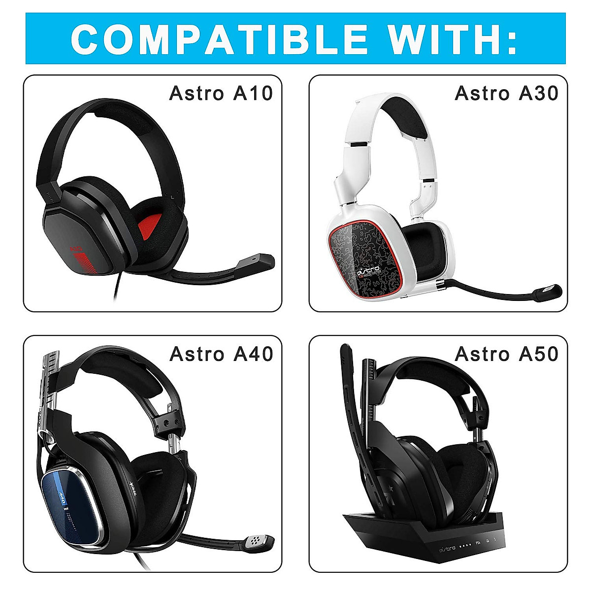 Replacement Cord for Astro A10 A30 A40 A50 Headset, Cable with Volume Control and Inline Mute Function, 2.0M 6.5Ft, Durable Braided Cable Compatible with Xbox One Play Station 4 PS4 Via 3.5mm Jack