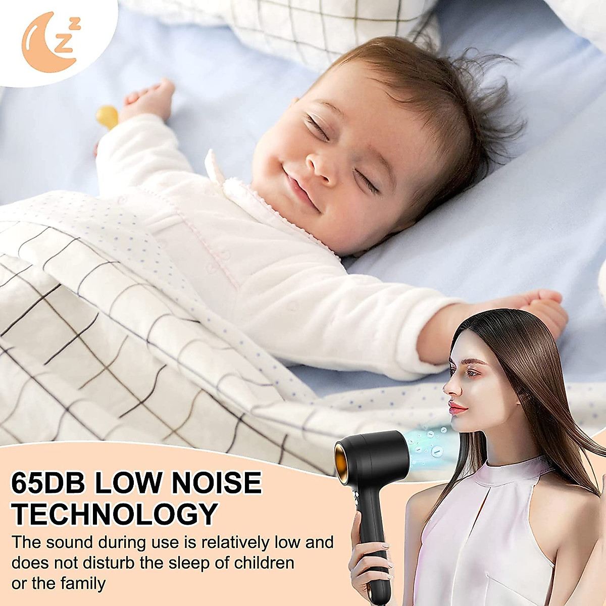 Ionic Hair Dryer, High Speed Blow Dryer, 110, 000 RPM Brushless Motor for Fast Drying, Low Noise, Memory Function, Reduce Frizz, Professional Hairdryer with Magnetic Nozzles, Diffuser for Home, Salon