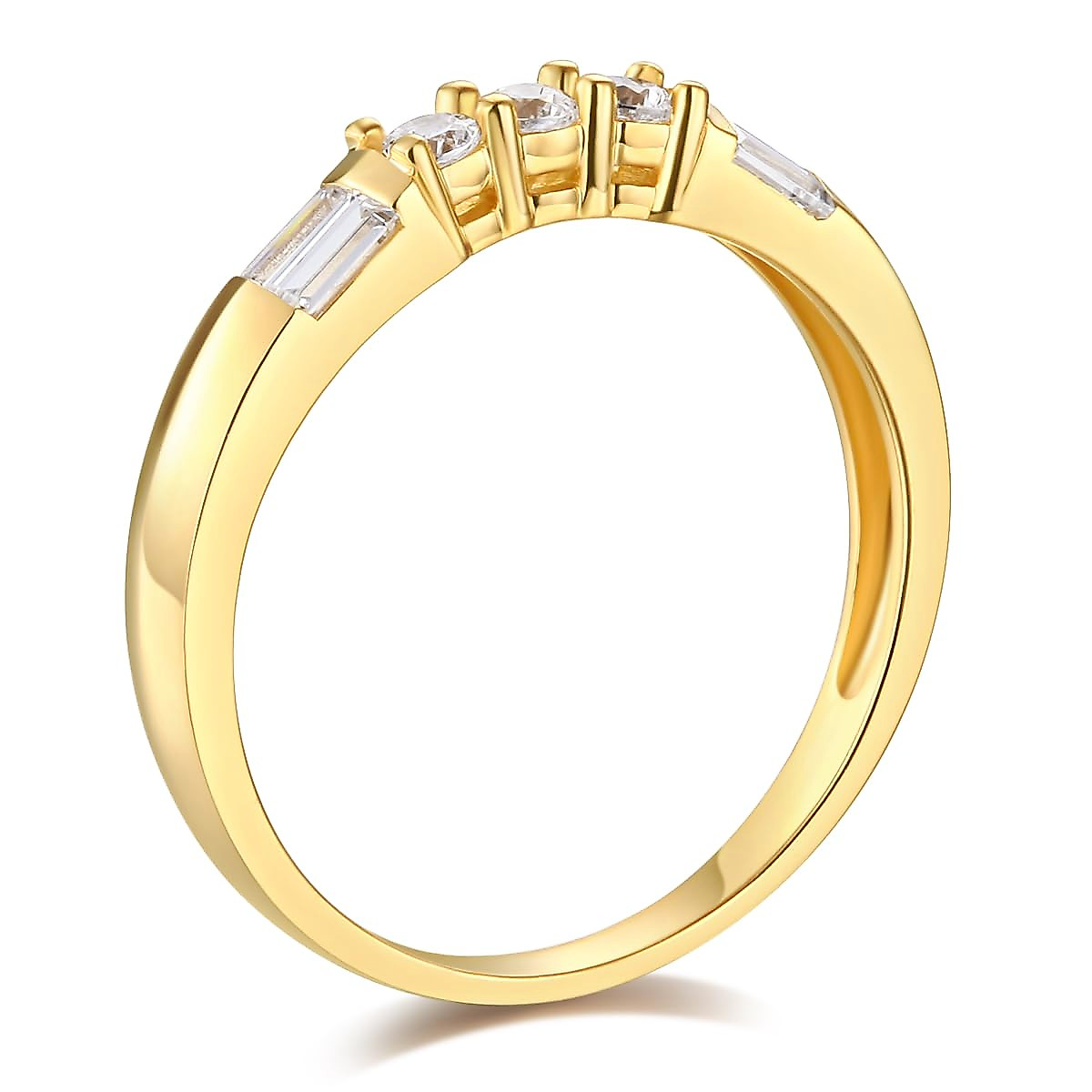 14k Yellow Gold Solid Wedding Engagement Ring and Wedding Band 2 Piece Set - Size 8