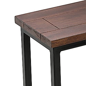 SIMPLIHOME Skyler SOLID MANGO WOOD and Metal 18 Inch Wide Rectangle C Side Table in Dark Cognac Brown, Fully Assembled, For the Living Room and Bedroom