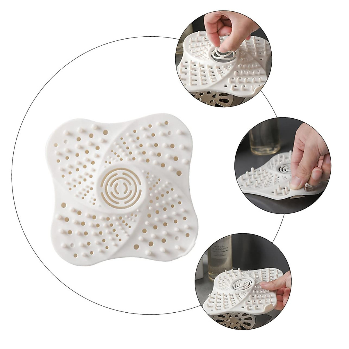 FUDGIO 4pcs Sink Filter Kitchen Sink Covers Draining Meshes Bathtub Drain Strainer Bath Drain Cover Silicone Drain Cover Bathtub Stickers Sink Accessory Kitchen Sink Filter Floor Drain