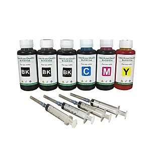 600ml Refill Ink Kit for HP 67 63 65 62 60 94 95 57 99 56 901 Inkjet Printer Cartridges and Refillable Ink Cartridges 4 Color