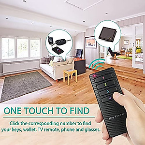 Key Finder, Stick on TV Remote Control Finder | Find My Keys Device, 4 Pack Wireless Car Key Finders That Make Noise | 115ft Range 85dB RF Key Tracker, Phone/Wallet Finder with 4 Item Locator Tags