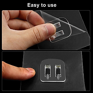 Unlorspy 10 Pcs Clear Shower Caddy Adhesive Sticker Hooks, 7 x 7 cm Shower Caddy Adhesive Replacement Waterproof Adhesive Hooks for Kitchen Bathroom Shelves (Single Hook)