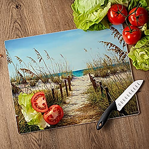 CounterArt 'Path to the Ocean' Glass Cutting Board, 15 x 12"