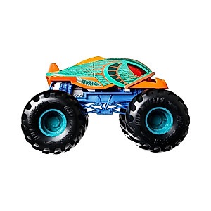 Hot Wheels Monster Trucks 1:24 Scale Vehicles, Collectible Die-Cast Metal Toy Trucks with Giant Wheels & Stylized Chassis, Gift for Kids Ages 3 Years Old & Up