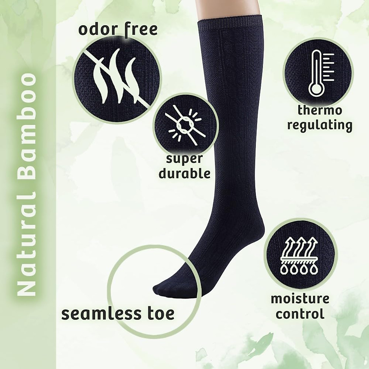 Silky Toes Girls Knee High Rayon Derived from Bamboo Seamless Socks 3 Pk Little Big Girl Socks for School Uniform