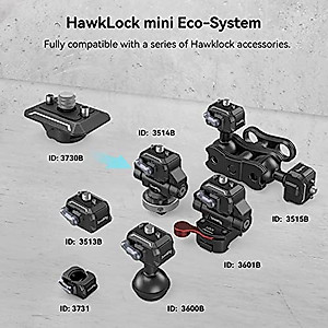 SmallRig Quick Release Plate with 1/4" Screw, HawkLock Quick Release Top Plate for Stabilizer, Action Camera, Monitor, LED Light, QR Top Plate for SmallRig HawkLock Quick Release System - 3730B