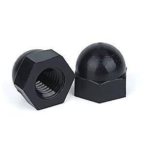 ZIFARM Nuts, Black Nylon Cap Nuts Decorative Cover Semicircle Acorn Nut (Size : M4 2pcs)