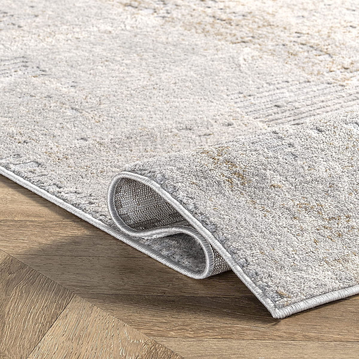 nuLOOM Alice Abstract 7x9 Area Rug for Living Room Bedroom Dining Room Kitchen, Light Grey/Ivory