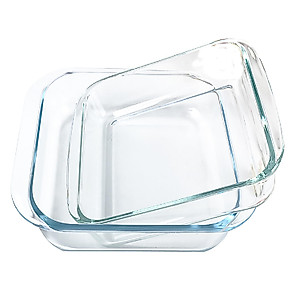 1.6-Qt Basics Square Tempered Glass Baking Dishes, Set of 2