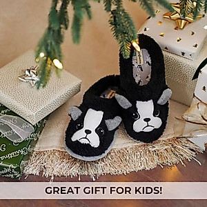 Dearfoams Easter Basket Stuffers Gifts for Kids Washable Animal Critter Slippers, Dog, 2-3 Big Kid