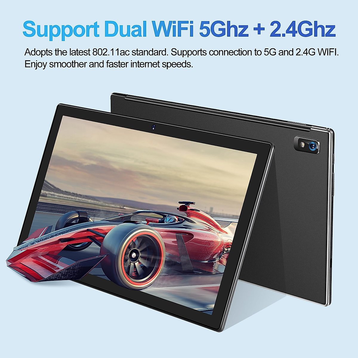 2024 Newest 10 Inch Tablet Android 13 Tablets with Keyboard, 12GB RAM 128GB ROM 512GB Expand, Octa-Core, 5G/2.4G WiFi, HD IPS Display, 8000mAh Tablet PC with Case Mouse GPS Split Screen Support-Black