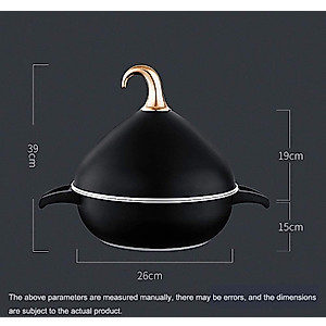 QIANMEI Ceramic Tagine Pot 3.5L Cast Iron Pot|Tagine Pot with Enameled Cast Stainless Steel Base|Easy to Clean|Without Lead Cooking Healthy Food