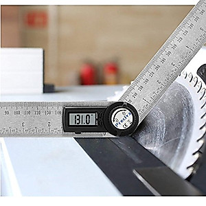 Digital Angle Finder Protractor, Preciva Digital Protractor 7 inch / 400mm Stainless Steel Measuring Ruler with Large LCD Display for Woodworking, Measurement (400MM)