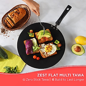 Vinod MT30 Nonstick Flat Multi Tawa 30cm, 12-Inch, Black