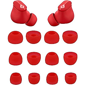 ALXCD Ear Tips Compatible with Beats Studio Buds, S M L 3 Sizes 6 Pairs Soft Silicon Earbuds Tips Eartips, Replacement for Beats Studio Buds, 6 Pairs, Red