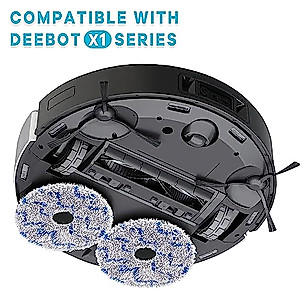 Jollsung 4 Pack Washable Mopping Pads for ECOVACS DEEBOT X1 Omni/ X1 Turbo / T10 Omni Vacuum Mop Replacement Pads Microfiber Mop Cloths