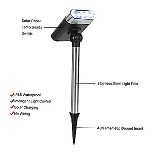 haillusty Solar-Powered Outdoor Waterproof Landscape Lighting for Garden Yard Decor and Lawn Ornaments - Solar Spotlight and Garden Light Decoration Accessories