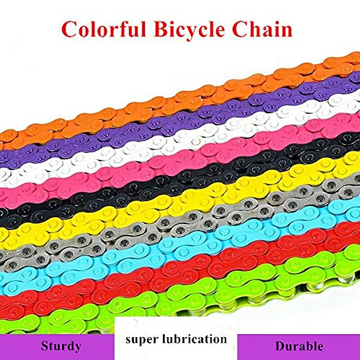 MNTT Bicycle Chains,94 Links Bike Chain Fixed Gear Track BMX Single Speed Cycling Sports Multicolors(Pink)