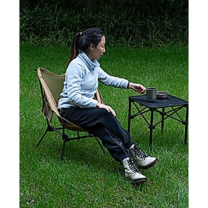 iClimb 1 Anti-Sinking Large Feet Chair and 1 Folding Table Bundle, Ultralight Compact for Solo Adult Outdoor Backpacking Camping Hiking Beach Concert Motorcycling