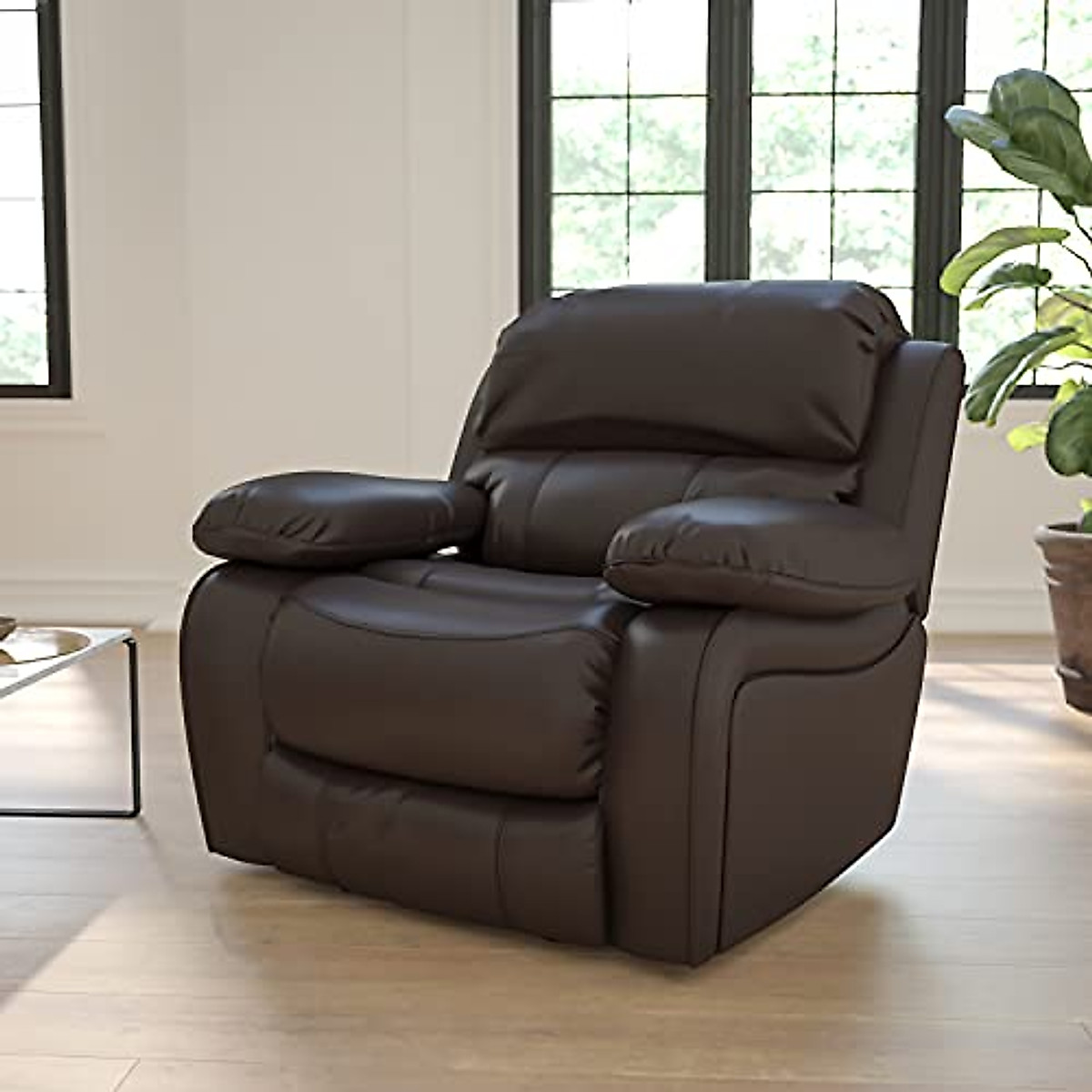 Flash Furniture Kyle Brown LeatherSoft Rocker Recliner