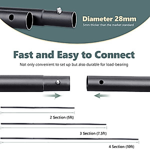 Aureday Backdrop Stand, 8.5x10Ft Adjustable Photo Backdrop Stand Kit with 4 Crossbars, 6 Background Clamps, 2 Sandbags, and Carrying Bag for Parties/Wedding/Photography/Festival Decoration