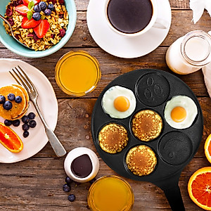 MegaChef Happy Face Emoji 10.5 Inch Aluminum Nonstick Pancake Maker Pan with Cool Touch Handle