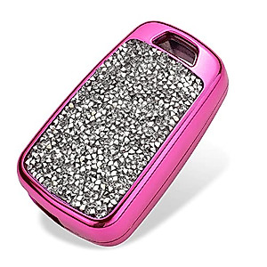 Royalfox(TM) 2 3 4 5 Buttons 3D Bling flip Folding Remote Key Fob case Cover for Chevrolet Chevy Camaro Cruze Equinox Malibu SS Sonic Spark Aveo SAIL 3,Buick Lacrosse Encore GL8 Regal Excelle (Pink)