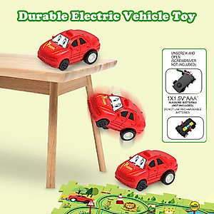 Puzzle Track Car Play Set - DIY Car Tracks Children's Educational Puzzle Board with Electric Vehicle Toy for Toddler Boys Kids Gift (Forest-5pcs)