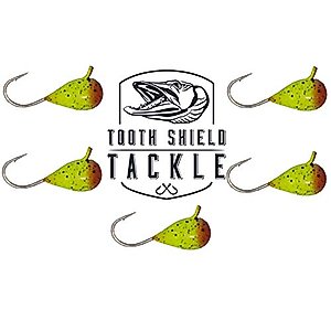 UV Glow Tungsten Ice Fishing Jigs 5-Pack Crappie Perch Bluegill Panfish Jig 4mm (Vomit)