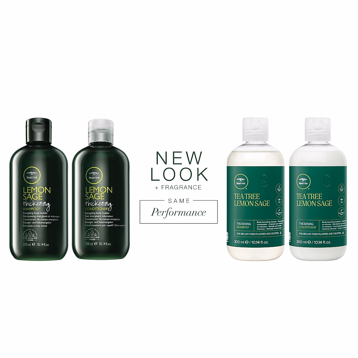 Tea Tree Lemon Sage Thickening Shampoo and Conditioner Set, Builds Body + Boosts Volume, For Fine Hair, 10.14 fl. oz., Set