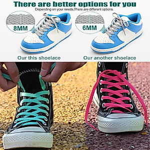 DELELE 2 Pair 24 inch Flat Shoe laces 5/16" Wide Shoelaces for Athletic Running Sneakers Shoes Boot Strings White